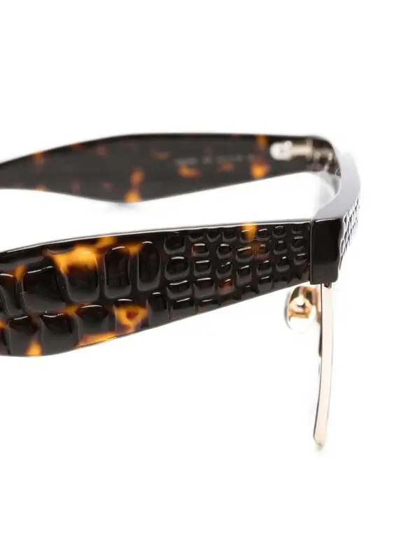 Alaïa Croc-effect Tortoiseshell-shell Sunglasses - Black