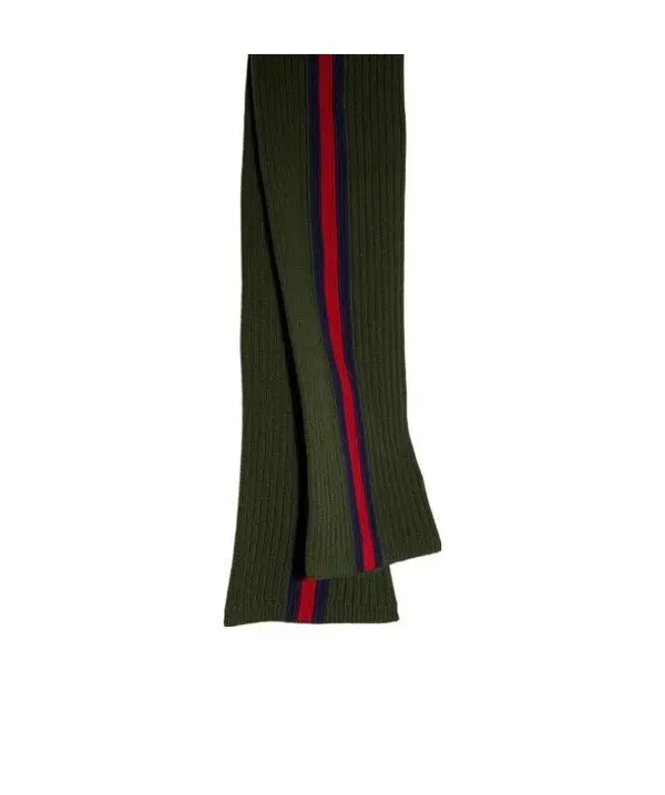 Gucci Web-stripe Ribbed Scarf