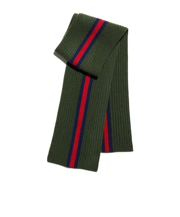 Gucci Web-stripe Ribbed Scarf