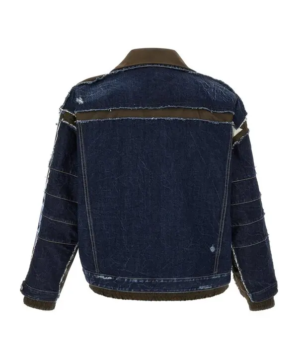 Dsquared2 Front Zip-up Denim Jacket - Navy Blue