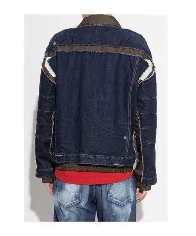 Dsquared2 Front Zip-up Denim Jacket - Navy Blue