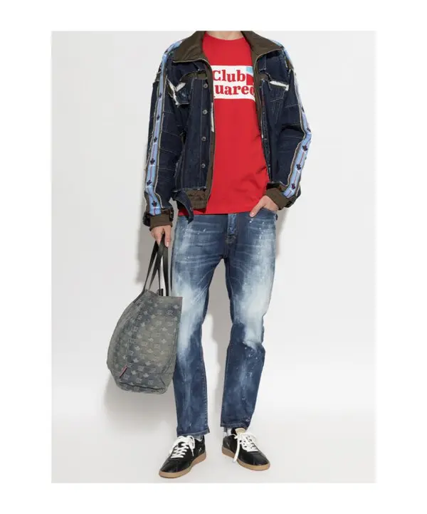 Dsquared2 Front Zip-up Denim Jacket - Navy Blue