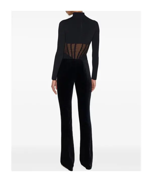 Elisabetta Franchi Color-block Long-sleeve Bodysuit