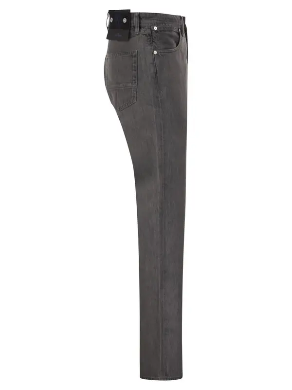 Stone Island Logo Patch Straight Leg Jeans