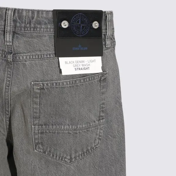 Stone Island Logo Patch Straight Leg Jeans