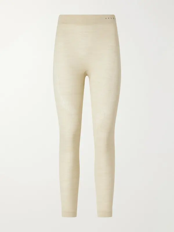 Falke Stretch Wool-blend Leggings - Neutrals