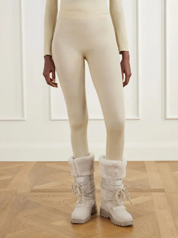 Falke Stretch Wool-blend Leggings - Neutrals