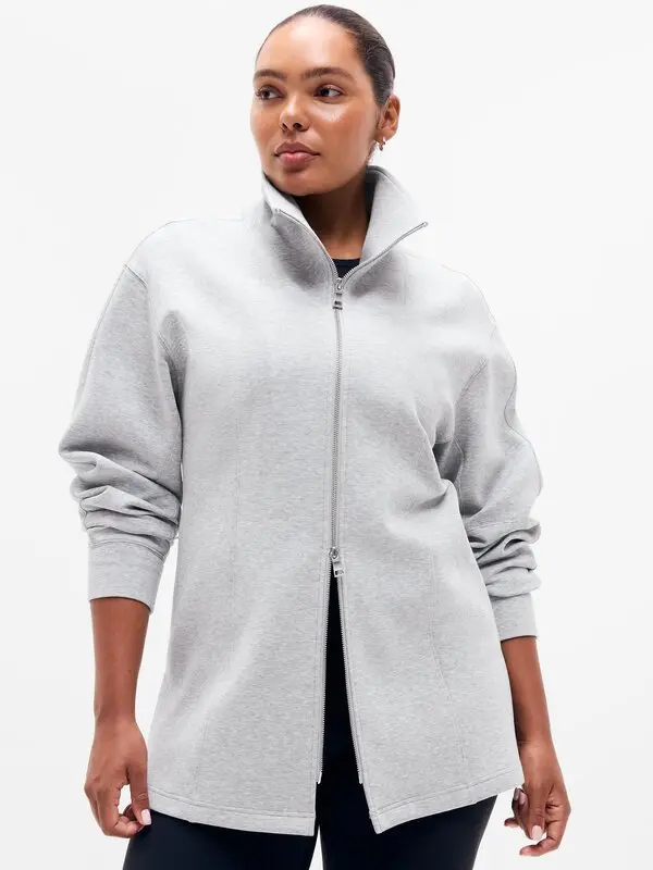 Athleta Form Knit Seamed Full Zip - Grey