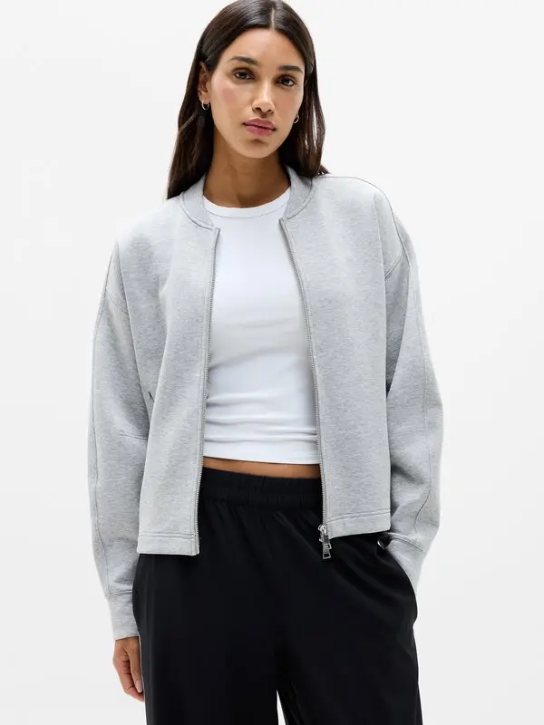 Athleta Form Knit Bomber Sweatshirt
