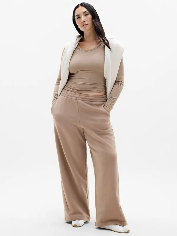 Athleta Forever Fleece Classic Wide Leg - Savanna