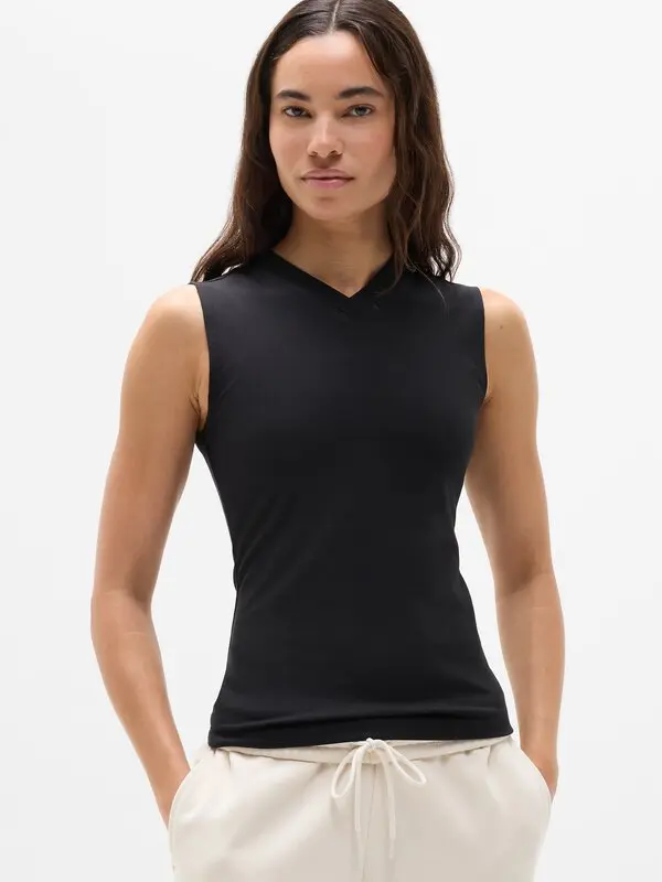 Athleta Signature Rib V-neck Muscle Tank - Black
