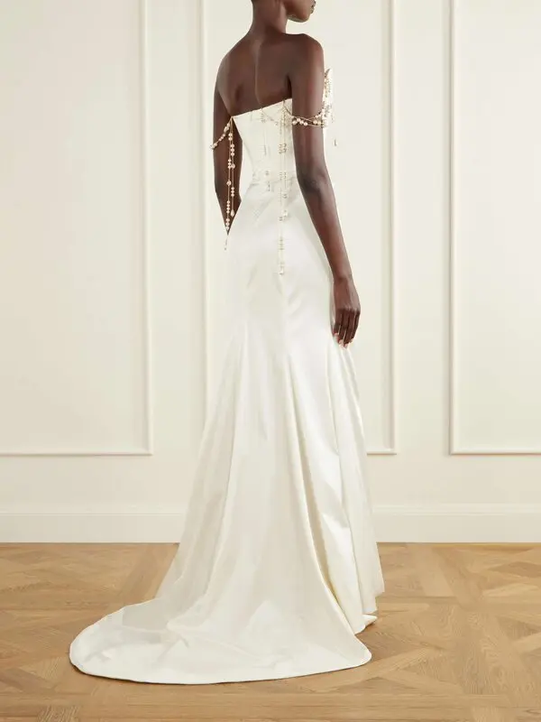 VIVIENNE WESTWOOD Pearl-embellished Satin Gown