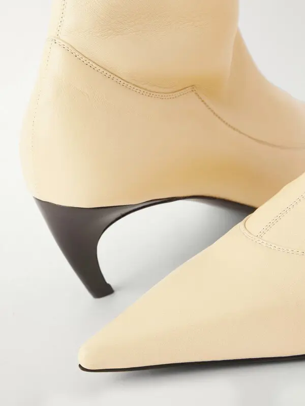 Khaite Valerie Leather Ankle Boots