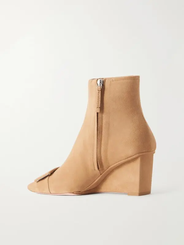 ROGER VIVIER Belle Vivier 60 Suede Ankle Boots - Brown