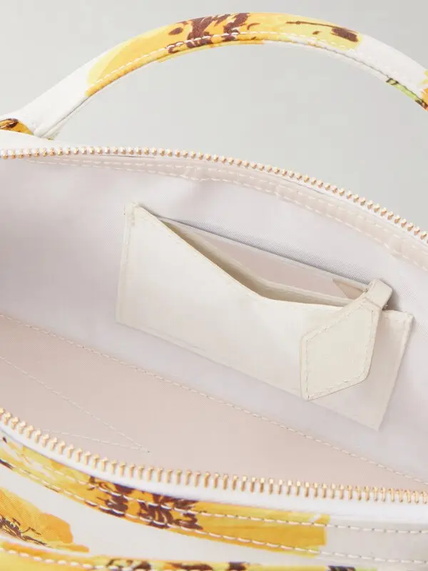 Alaïa Le Teckle Floral-print Twill Clutch - Yellow