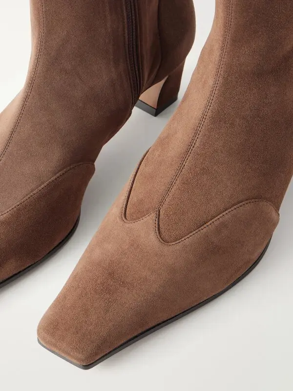 Khaite Nevada 40 Suede Ankle Boots - Brown
