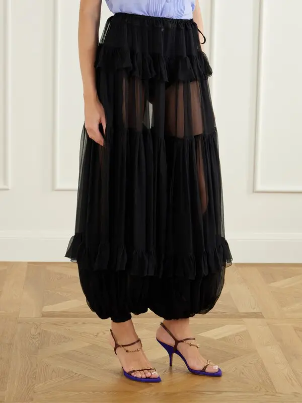 Chloé Balloon Silk-mousseline Pants