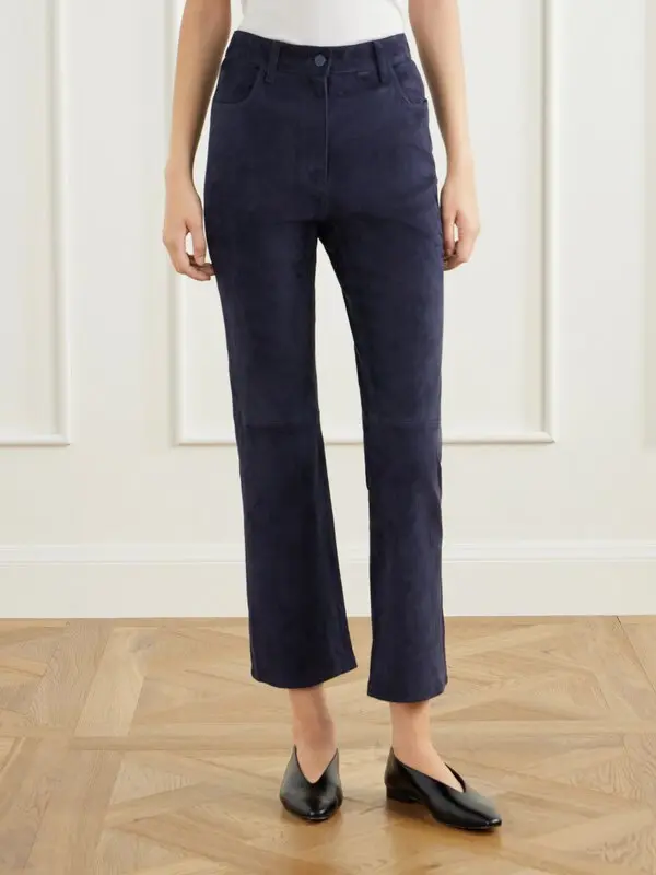 JOSEPH Duke Suede Flared Pants