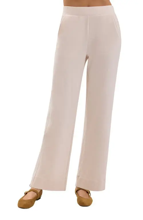 Barefoot Dreams Brushed Fleece Wide Leg Pants - Sand Dune