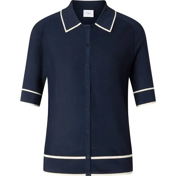 Bogner Peaches Silk Knit Jacket - Navy Blue