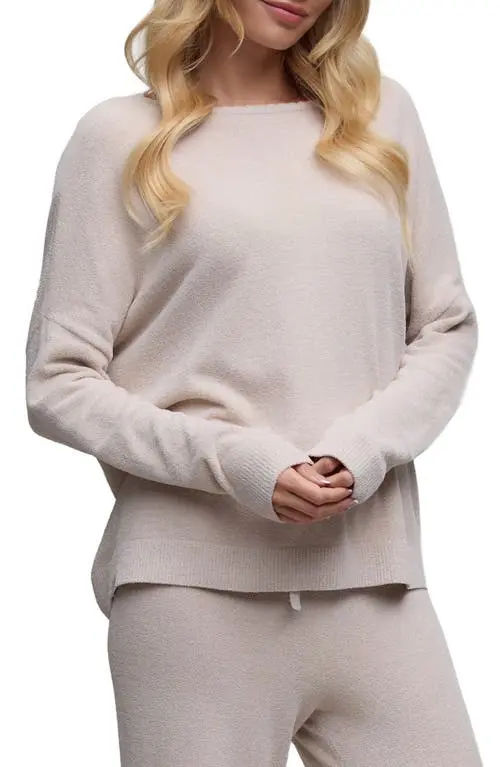 Barefoot Dreams Scallop Slouchy Pullover - Stone