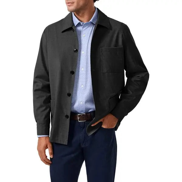 David Donahue Scout Wool Rain Jacket - Grey