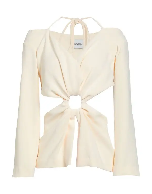 Nanushka Top Cream Size Acetate, Polyester