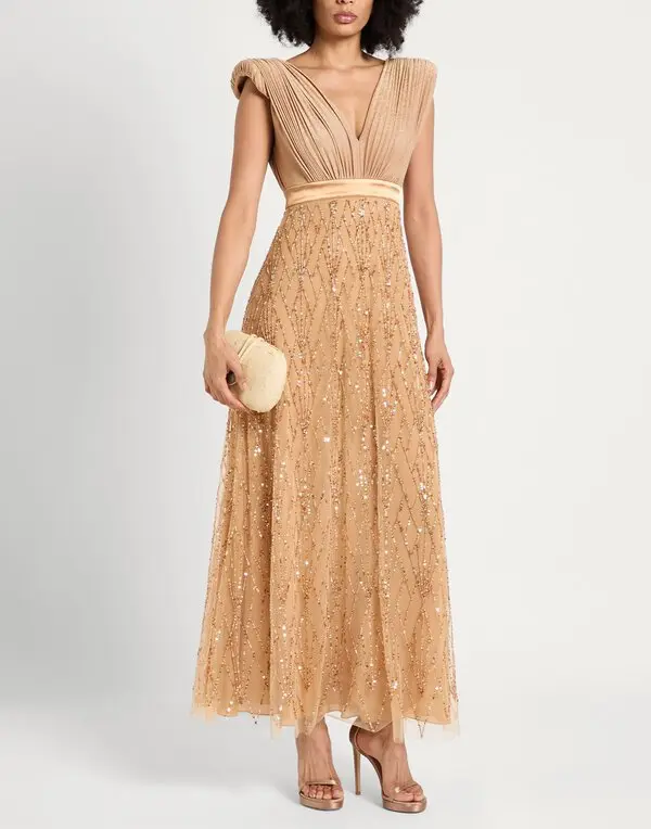 Elisabetta Franchi Maxi Dress Size Viscose, Polyester, Polyamide, Elastane, Glass