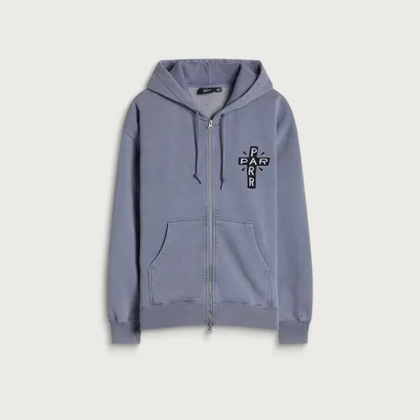 PARRA A Cross To Bear Zip Hoodie - Blue