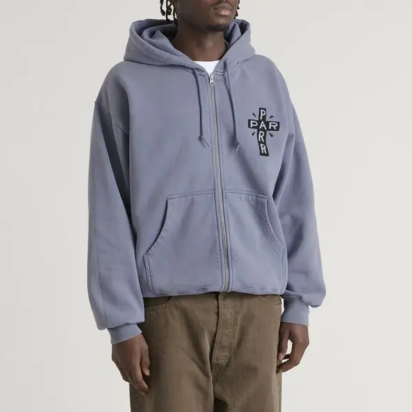 PARRA A Cross To Bear Zip Hoodie - Blue