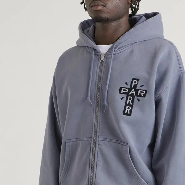 PARRA A Cross To Bear Zip Hoodie - Blue