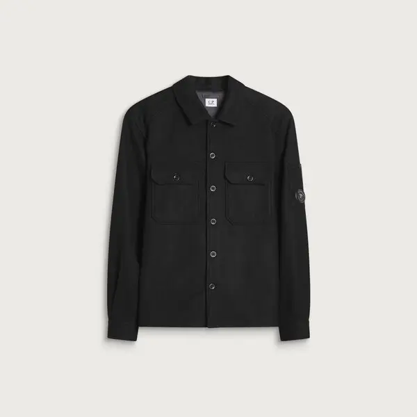 C.P. COMPANY Felt Lens Overshirt - Black