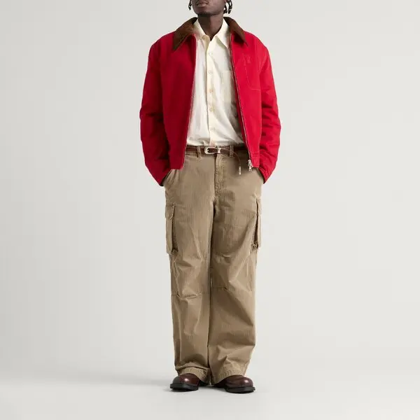 AMI Paris Cotton Twill Zipped Adc Jacket - Ruby Red