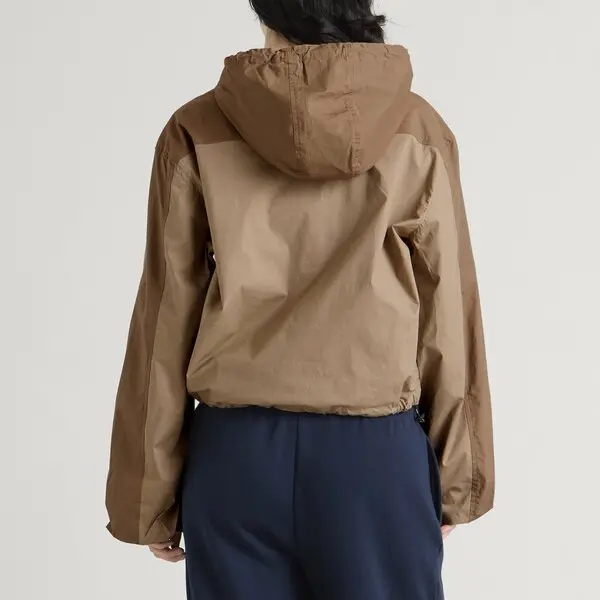 SKIMS Woven Cotton Half Zip Pullover - Desert