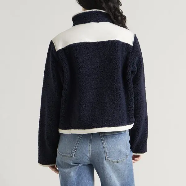 SKIMS Teddy Boxy Zip Up Jacket - Navy