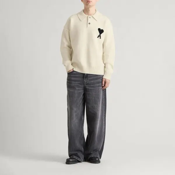 AMI Paris Contrasted Adc Polo