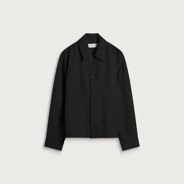 Studio Nicholson Rrick Tech Wool Open Collar Shirt