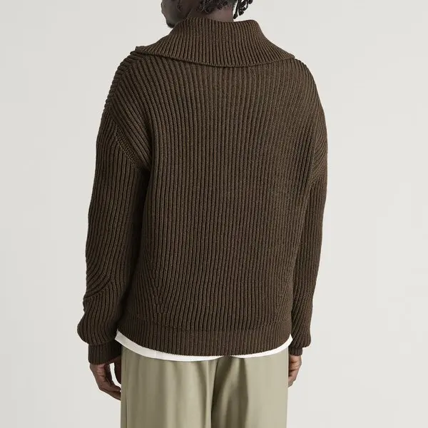 Dries Van Noten Mallawi Ribbed Polo Jumper - Brown