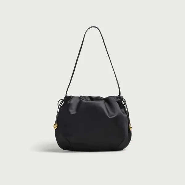 LIFFNER Charm Pouch Satin Shoulder Bag - Black/gold