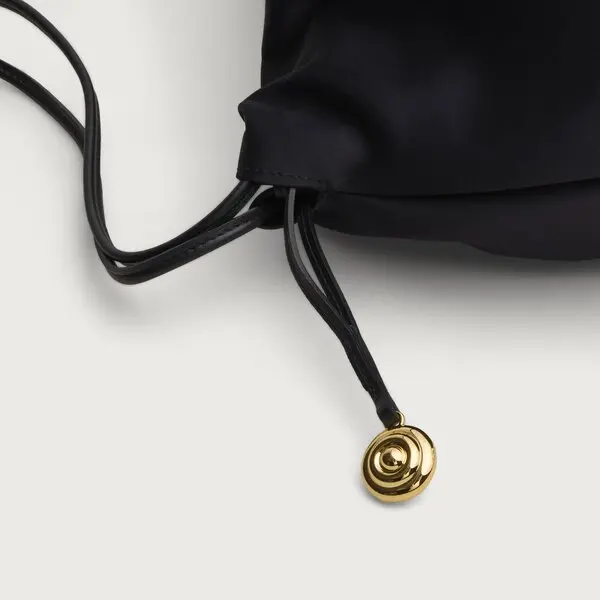 LIFFNER Charm Pouch Satin Shoulder Bag - Black/gold
