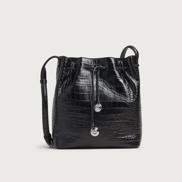 LIFFNER Charm Croc Embossed Bucket Bag