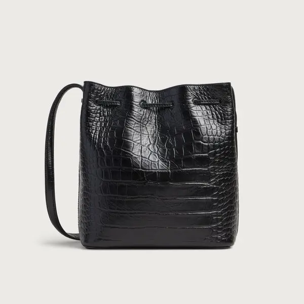 LIFFNER Charm Croc Embossed Bucket Bag