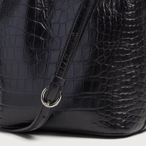 LIFFNER Charm Croc Embossed Bucket Bag