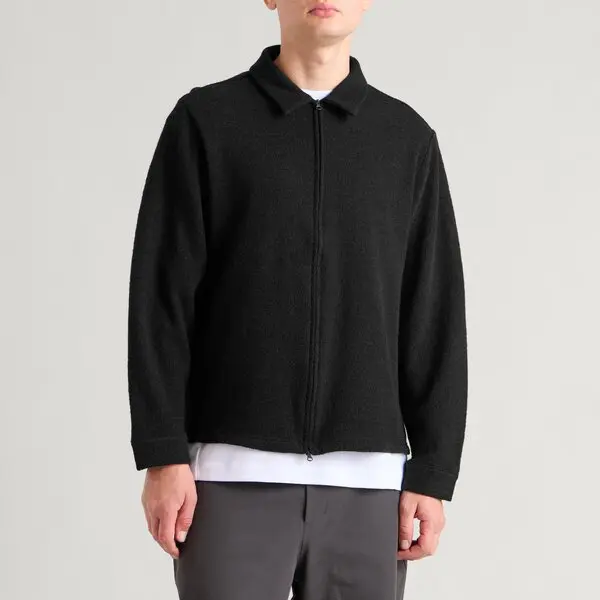 HIKING PATROL Edge Knit Zip Shirt - Black