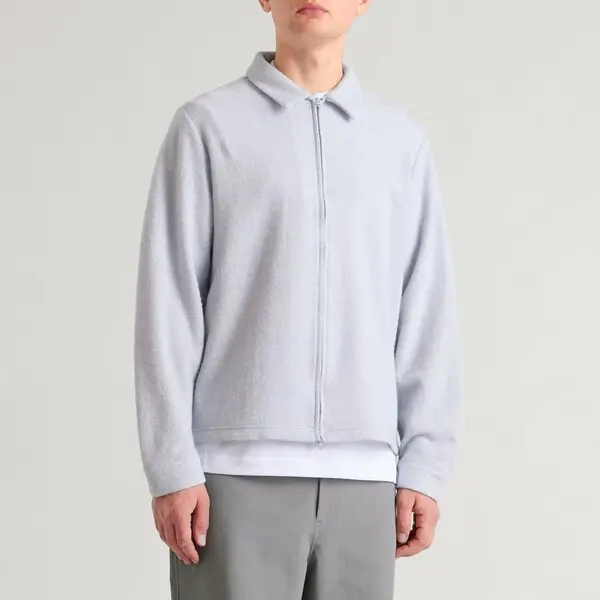 HIKING PATROL Edge Knit Zip Shirt - Lt Grey