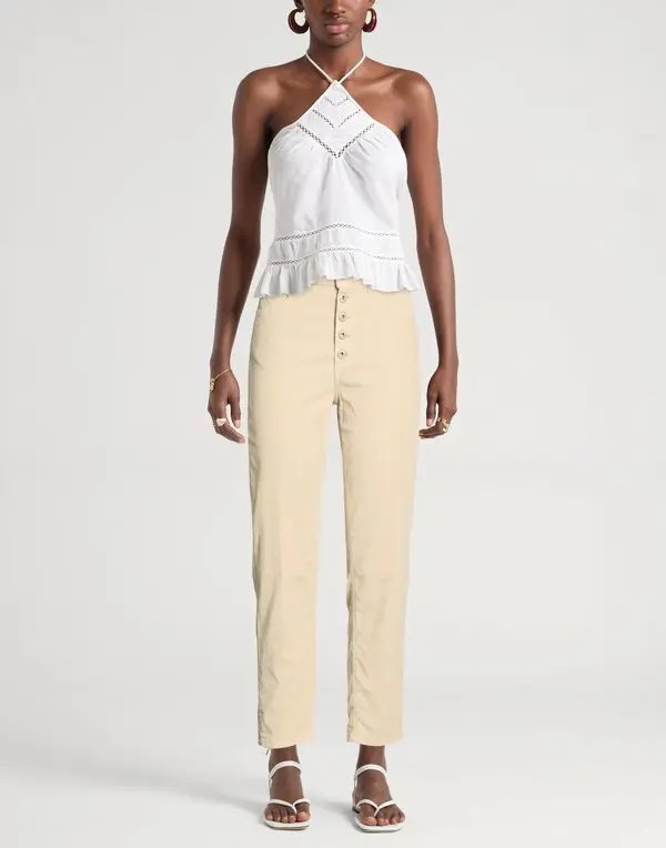 DONDUP Pants Size Cotton, Lyocell, Elastane - Beige