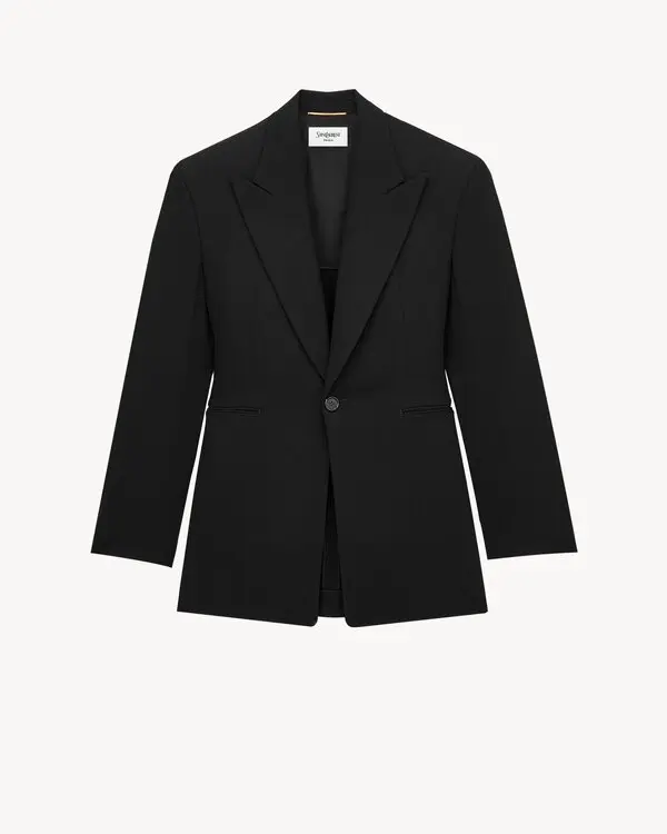 Saint Laurent Single-breasted Jacket In Wool Mélange