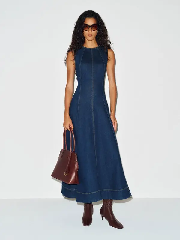 REFORMATION Cecilia Denim Midi Dress