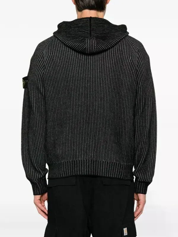 Stone Island Ribbed-knit Zip-up Cardigan