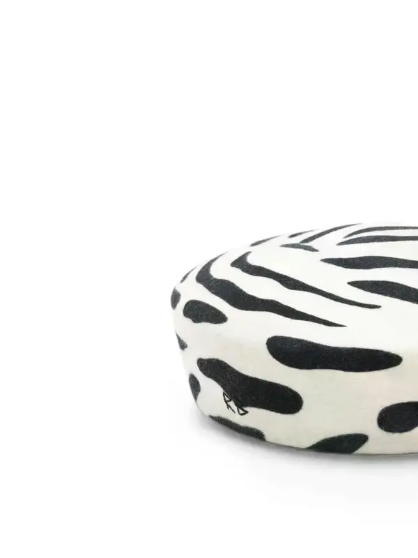 Ruslan Baginskiy Zebra-print Felt Beret